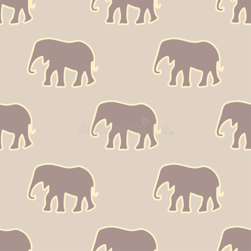 Seamless Pattern with Elephant. Stock Vector - Illustration of separate ...