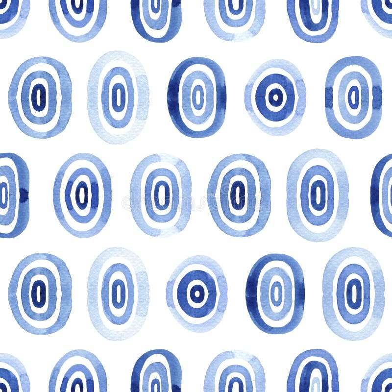 Seamless Pattern with Blue Ellipses Stock Illustration - Illustration ...
