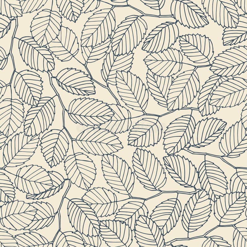Seamless Pattern with Elm Tree Branches and Leaves for Surface Design ...