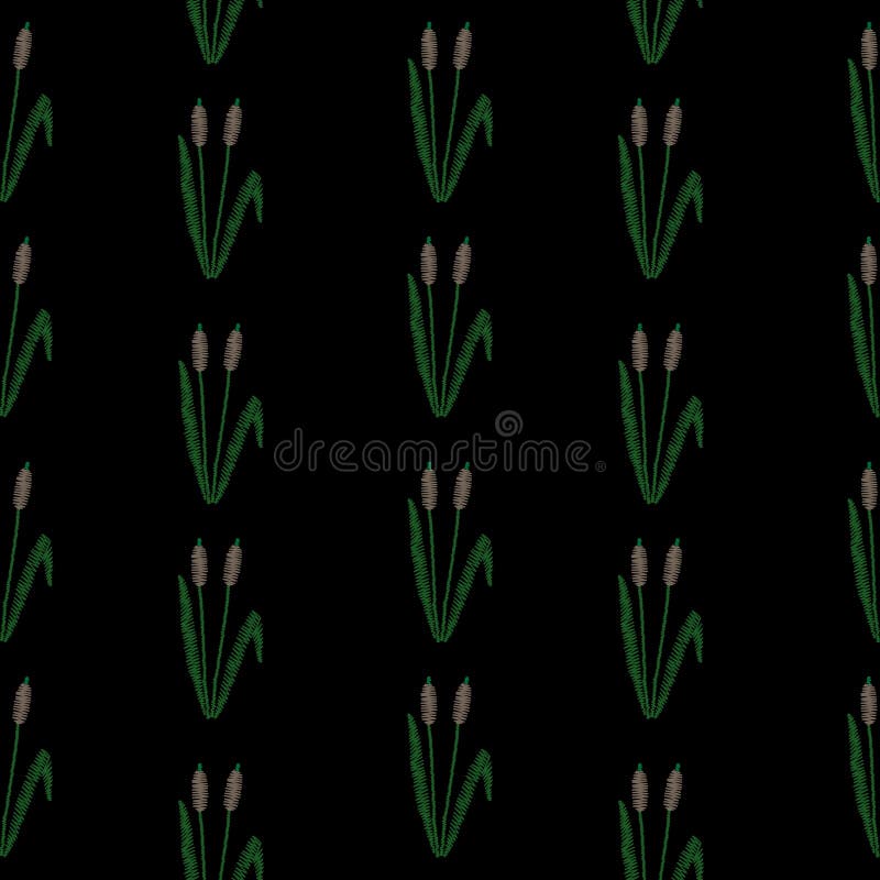 Seamless Pattern with Embroidery Stitches Imitation Little Rush Stock ...