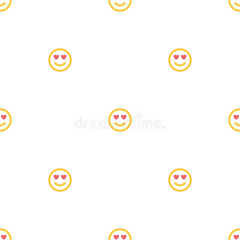 Seamless Pattern with Emoji, Smiles in Love, Messages, Social Media ...