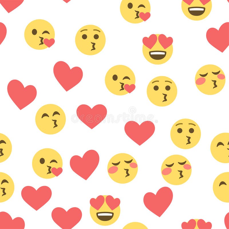 Seamless Pattern of Emoticons and Emoji, Emoji Vector Illustration ...
