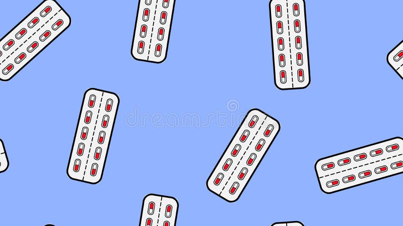 Seamless Pattern Endless Texture of Red Medical Medicinal Pharmaceptic ...