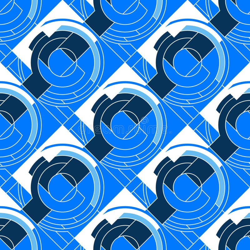 A Seamless Pattern with Blue Details, Lines. Stock Vector ...