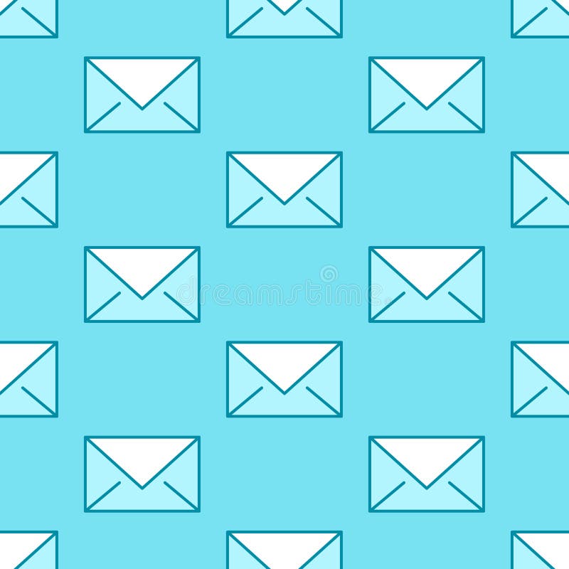 Seamless Pattern with Envelopes Flat Line Icons. Mail Background ...