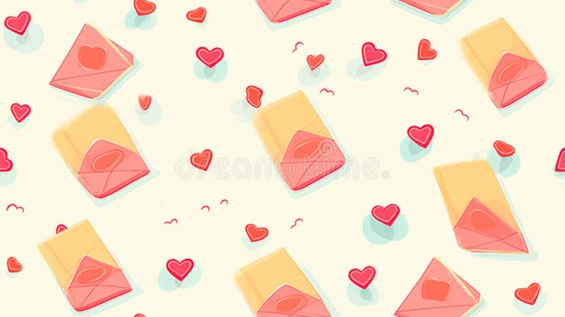 Seamless Pattern with Envelopes for Valentines Day. Envelopes with a ... Seamless Pattern with Envelopes for Valentines Day. Envelopes with a ...