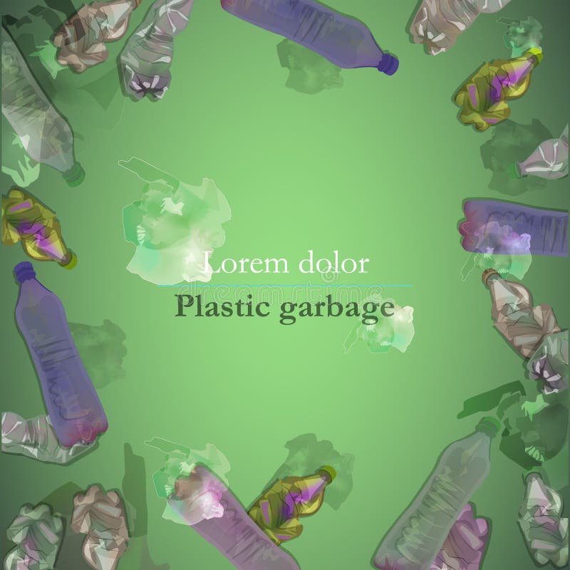 Plastic Pollution Background Stock Vector - Illustration of ...