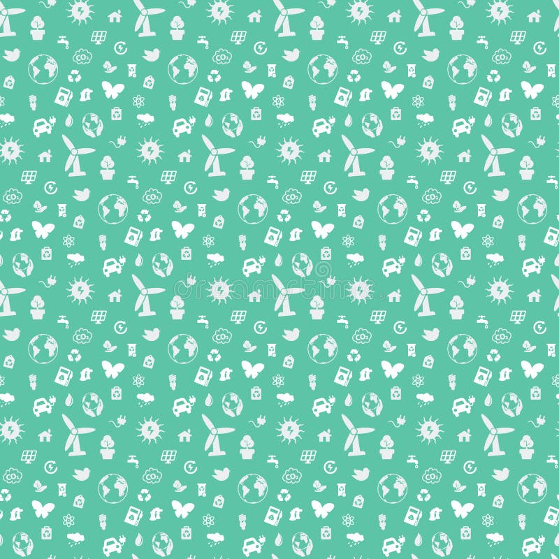 Seamless Pattern on Environmental Issues Stock Illustration ...