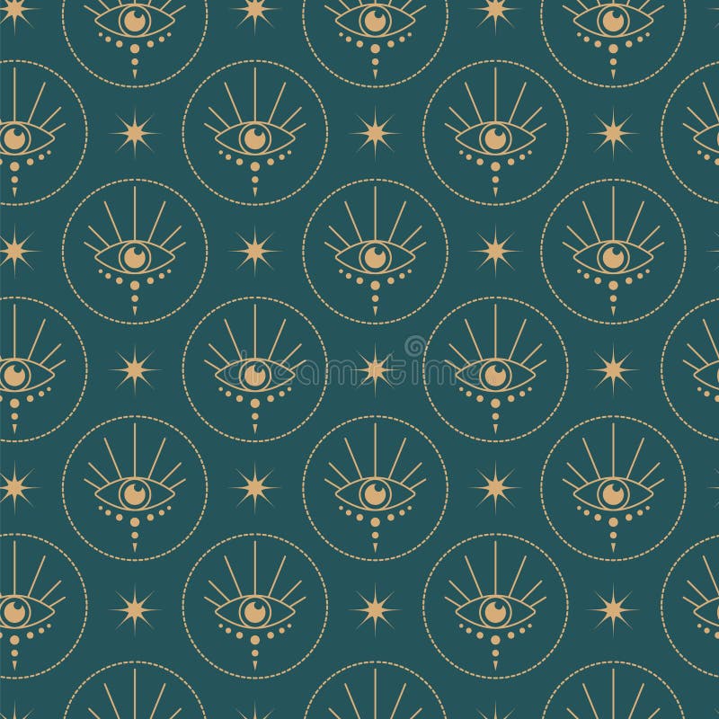 Seamless Pattern with Esoteric and Space Concept Elements. Mystical ...
