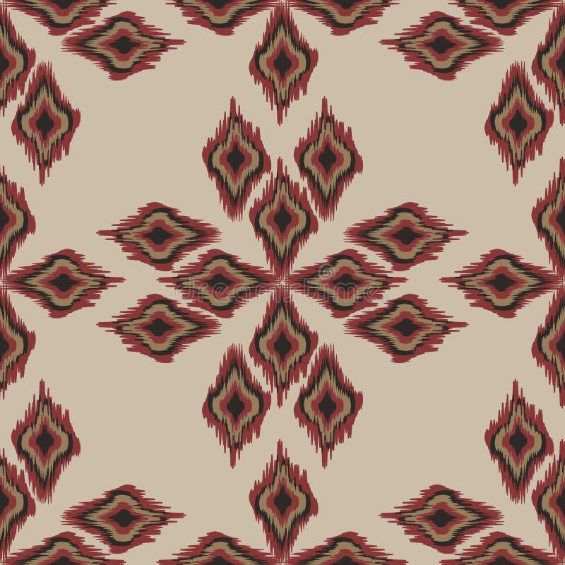 Seamless Pattern Ethnic Abstract Background Round Ikat Patterngeometric ...
