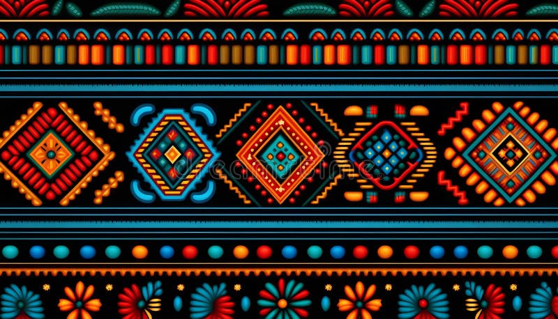 Seamless Pattern with Ethnic Aztec Ornament. Vector Illustration Stock ...