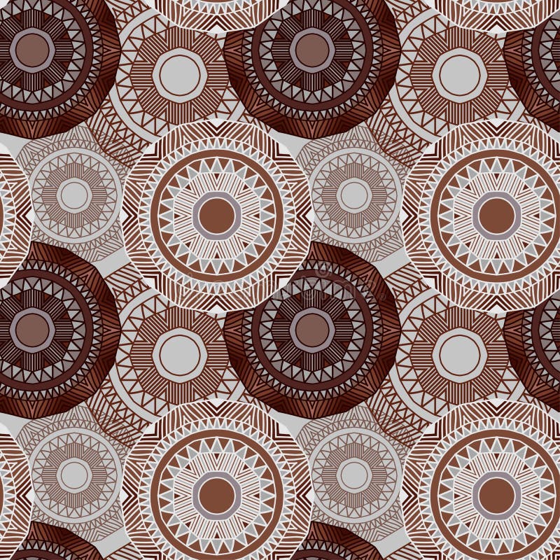 Seamless Pattern. Ethnic Decorative Pattern in Brown Colors. Boho Style ...