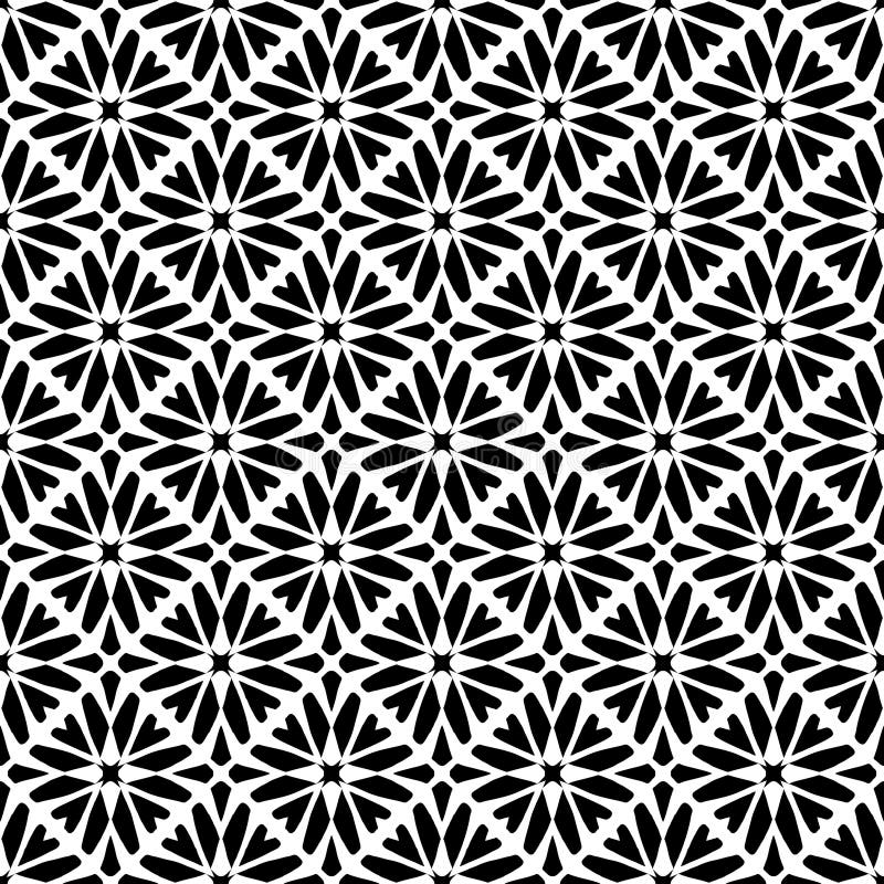 Seamless Pattern with Ethnic Motifs in Black and White Stock ...