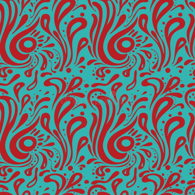 Seamless Pattern with Ethnic Red and Blue Pattern Stock Vector ...