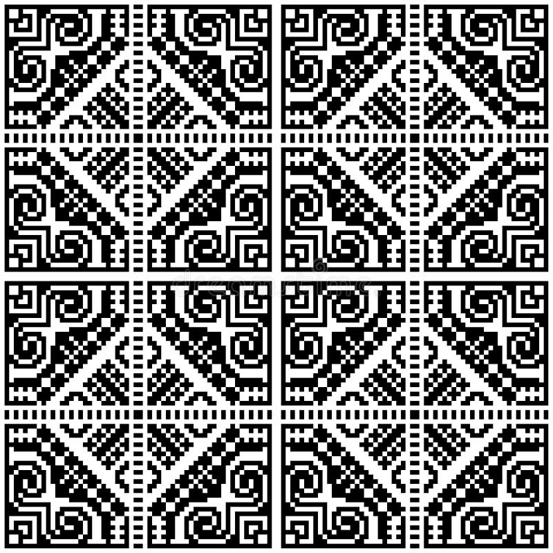 Seamless Pattern in Ethnic Style. Pixel Art Stock Vector - Illustration ...