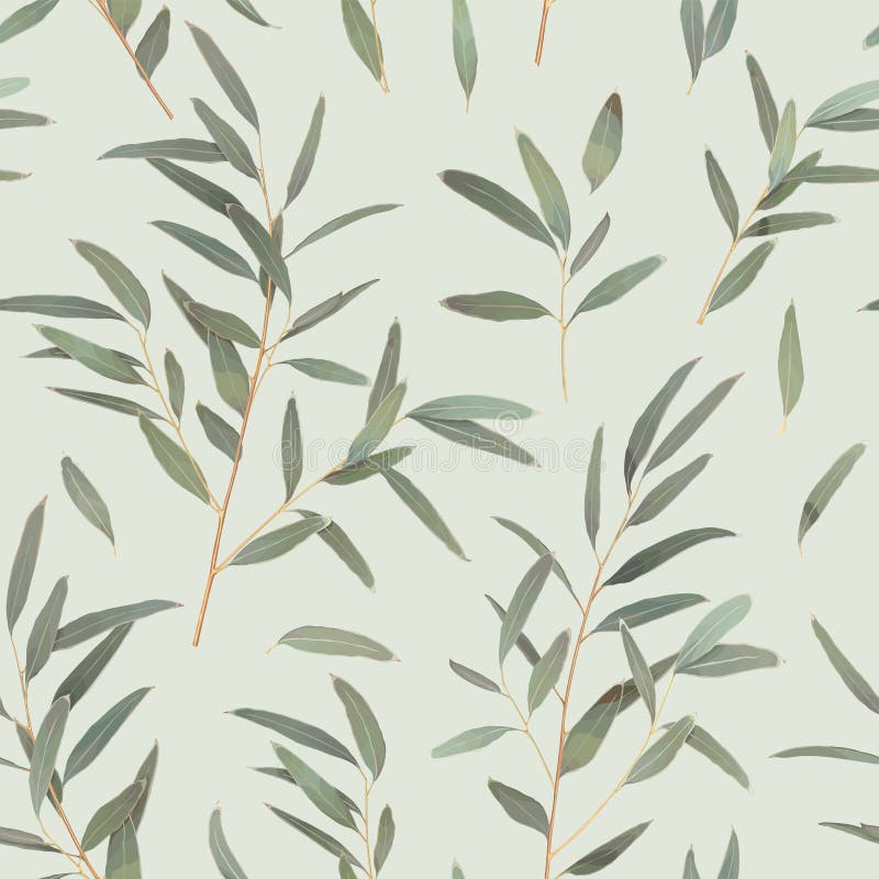 Seamless Pattern with Eucalyptus Stock Vector - Illustration of garden ...