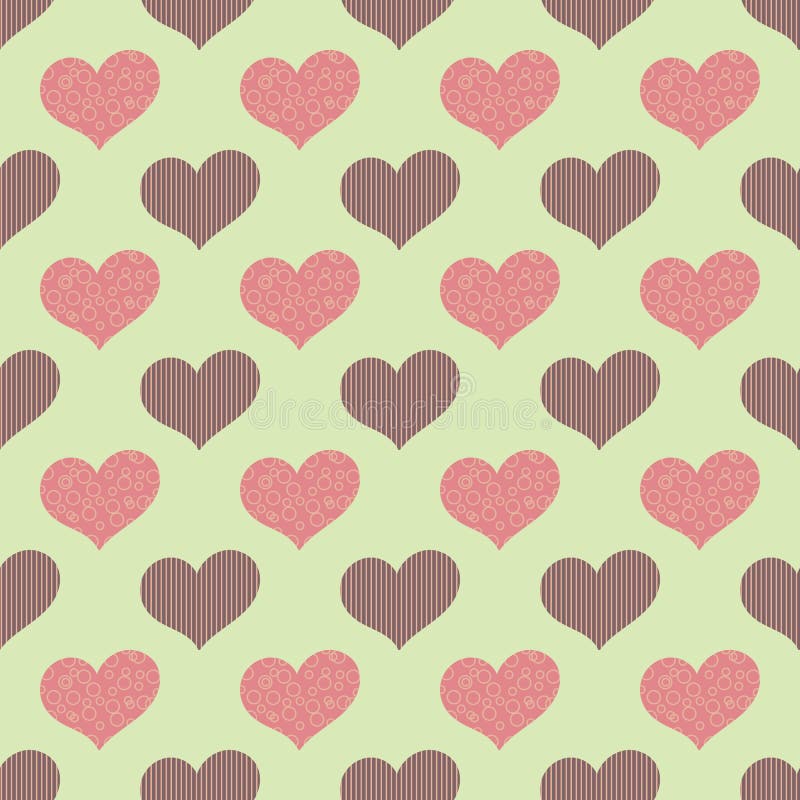A Seamless Pattern with Even Hearts with Patterns Inside Stock Vector ...