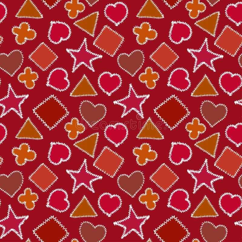 Seamless Pattern with Fabric Pieces Stock Vector - Illustration of ...