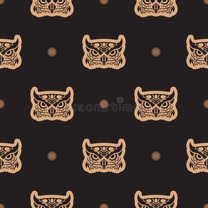 Seamless Pattern with the Face of an Owl. Good Covers, Fabrics ...