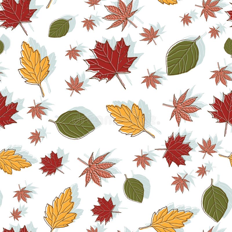 Seamless Pattern with Fall Leaf, Abstract Leaf Texture Shadow Leaf ...