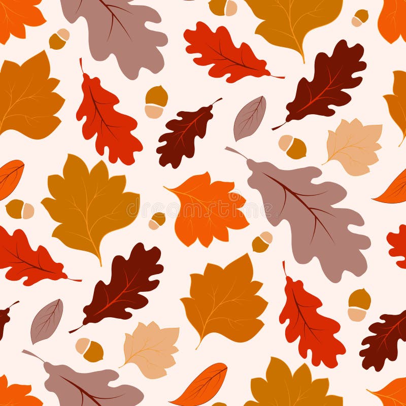 Seamless Pattern with Falling Maple Leaves Stock Vector - Illustration of orange, flora: 155752826