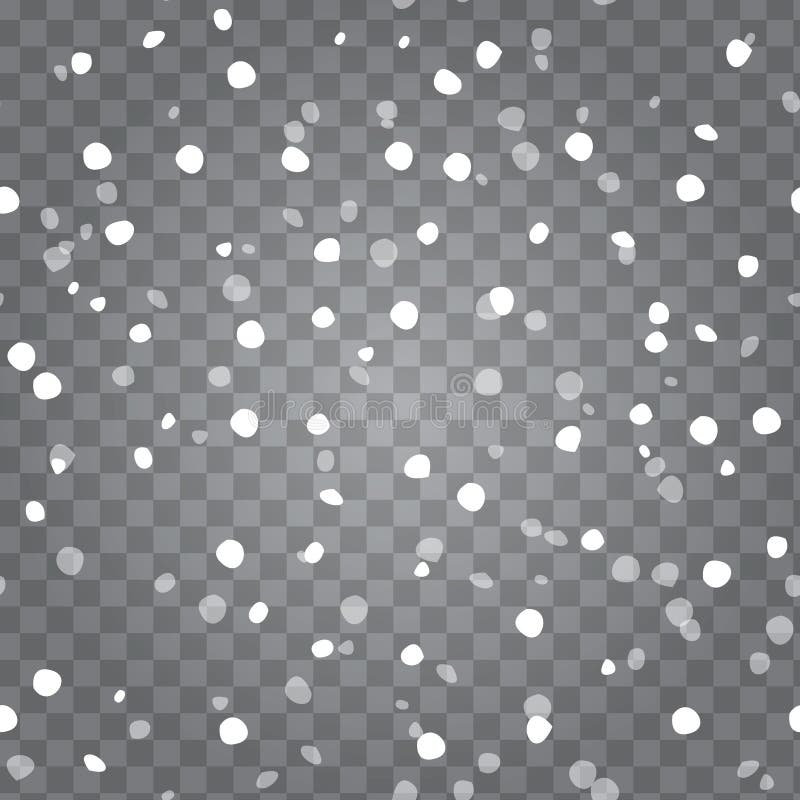 Seamless Pattern with Falling Snow on Transparent Stock Vector ...