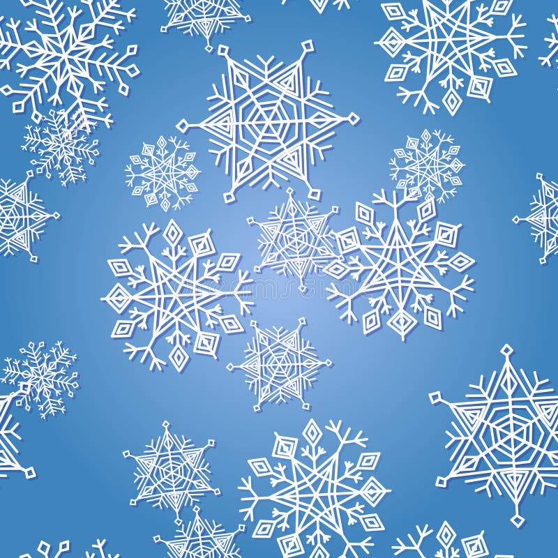 Seamless Pattern with Falling Snowflakes. Stock Illustration ...