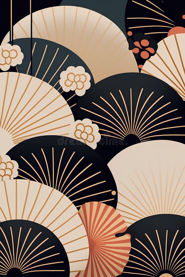 Seamless Pattern with Fan. Japanese Style. Vector Illustration Stock ...