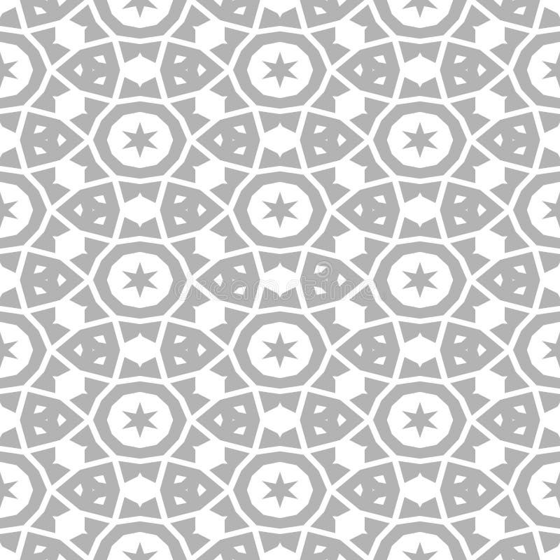 Seamless Pattern with Fancy Ornaments Over White Background Stock ...