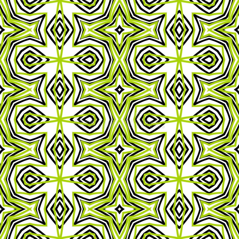 Seamless Pattern with Fancy Ornaments Over White Background Stock ...