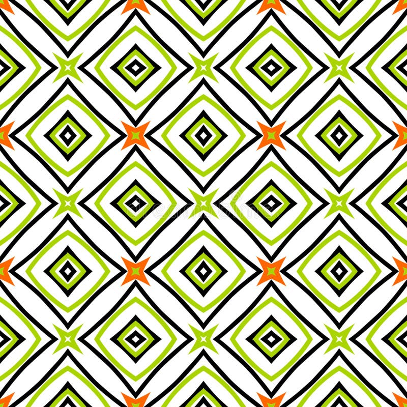 Seamless Pattern with Fancy Ornaments Over White Background Stock ...