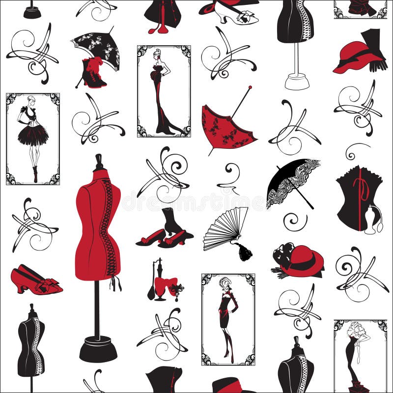 Seamless pattern fashion stock vector. Illustration of beauty - 45043945