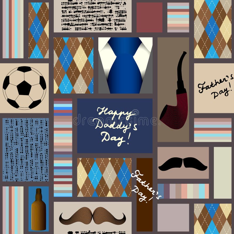 Seamless Pattern of Fathers Day. Stock Vector - Illustration of party ...