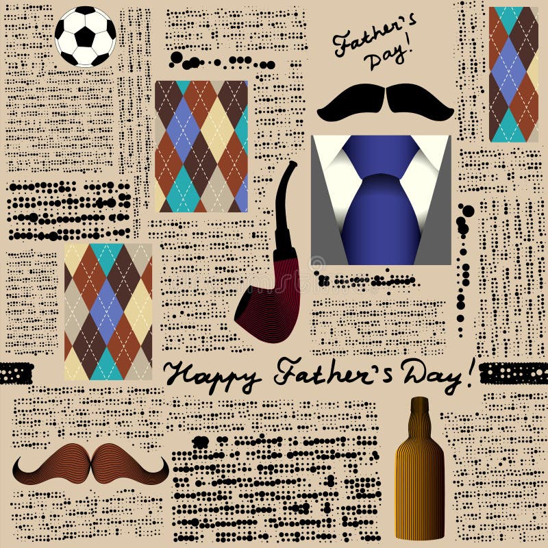 Seamless Pattern of Fathers Day. Stock Vector - Illustration of love ...