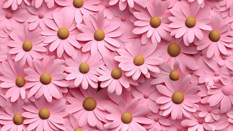 Mini Pink Daisies Seamless Pattern Design Stock Illustration ...