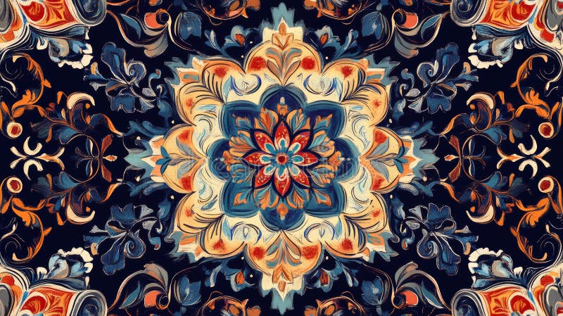 Seamless Pattern Showcasing Intricate Designs Inspired by Middle ...