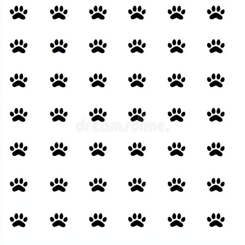 This Seamless Pattern Features Geometric Animal Paw Footprints ...