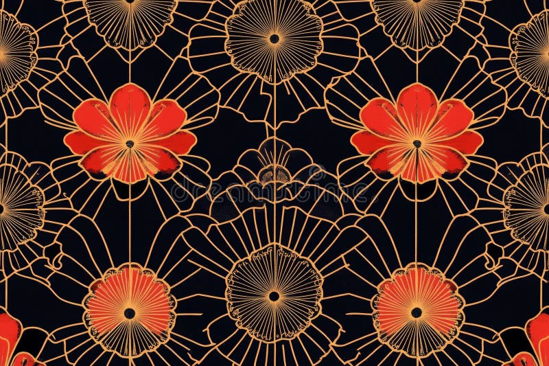 A Seamless Pattern Featuring Abstract Modern Geometric Designs Inspired ...