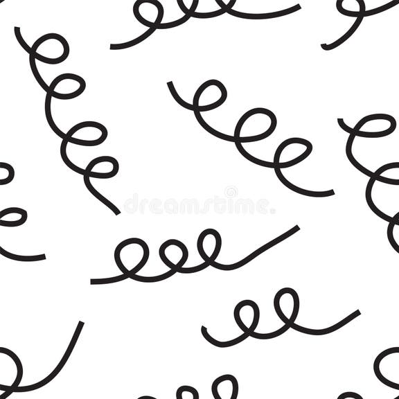 A Seamless Pattern Featuring Black, Continuous Spiral Lines on a White ...