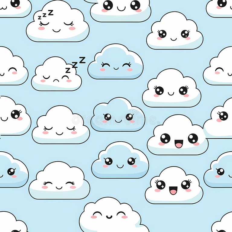 Cloud Mascot Seamless Background Stock Illustrations – 235 Cloud Mascot ...