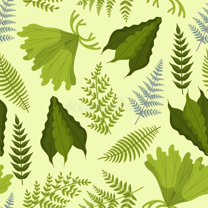 Seamless Pattern Featuring Delicate Fern Leaves Intricately Arranged in ...