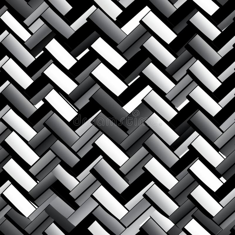 Black and White Herringbone Marble Tile Pattern with Manga-inspired ...