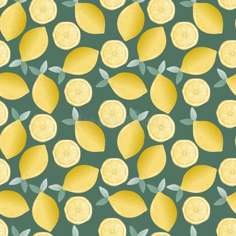 Lemons Citrus Fruit Seamless Pattern Stock Illustrations – 7,683 Lemons ...