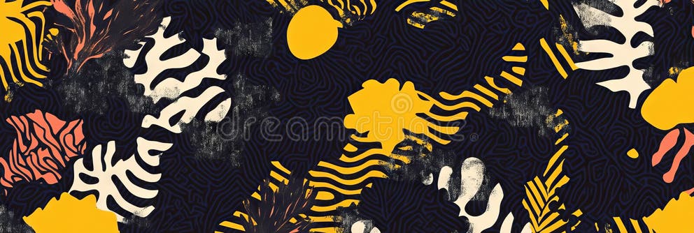 Seamless Pattern Featuring Interlocking Floral Shapes with Diverse ...