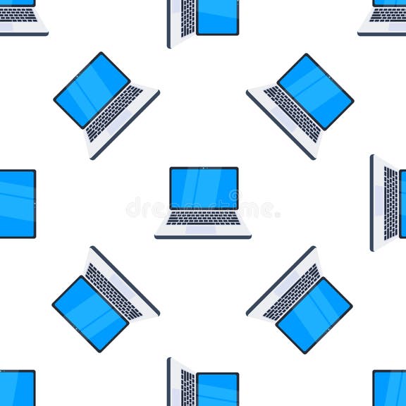 Seamless Pattern Featuring Laptops from Various Angles, Perfect for ...