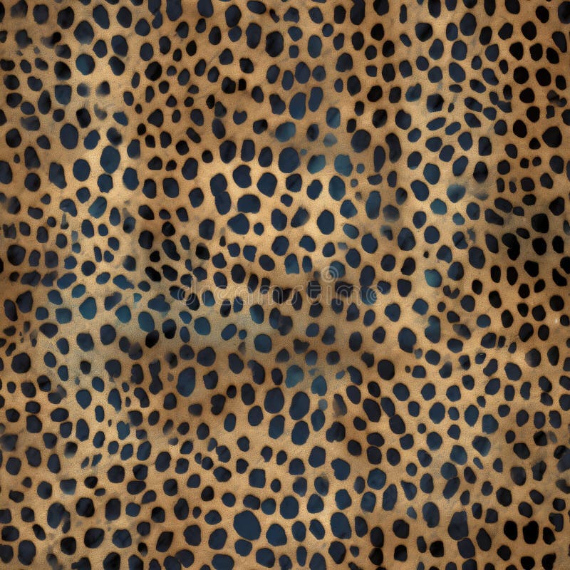 A Seamless Pattern Featuring Leopard Spots with a Speckled Blue Overlay ...