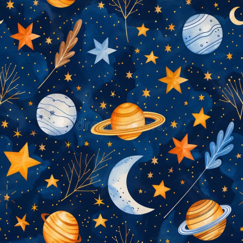 Pattern Featuring Blue Moons Stars Dark Background Stock Photos - Free & Royalty-Free Stock ...