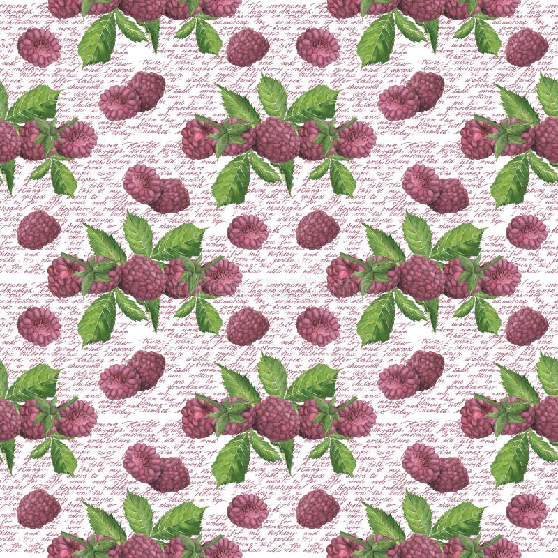 Seamless Pattern Featuring a Red Raspberry Berry in the Background ...