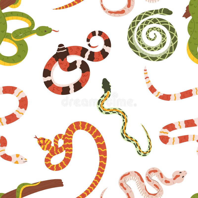 Seamless Pattern Featuring Sinuous Snakes Intertwined in a Mesmerizing ...