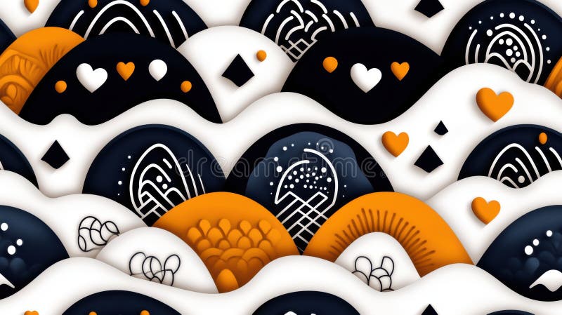 Seamless Pattern Featuring Vibrant Shapes and Playful Designs Creates ...